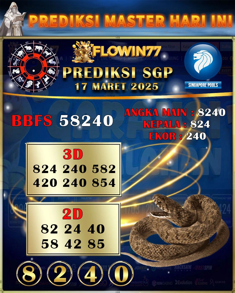 Prediksi Master SGP (Singapore) Hari Ini 17 Maret 2025 - Forum Prediksi Master